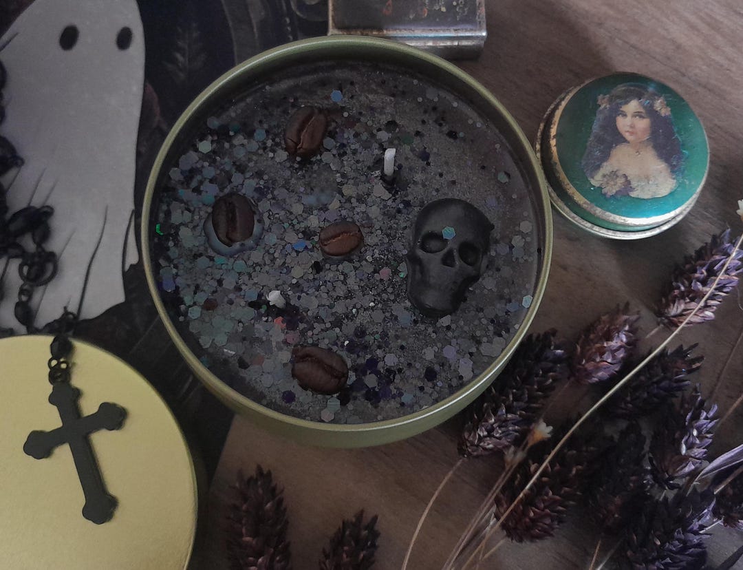 Mourning Coffee Candle Halloween Cappuccino Scent Gothic Candles Candle ...