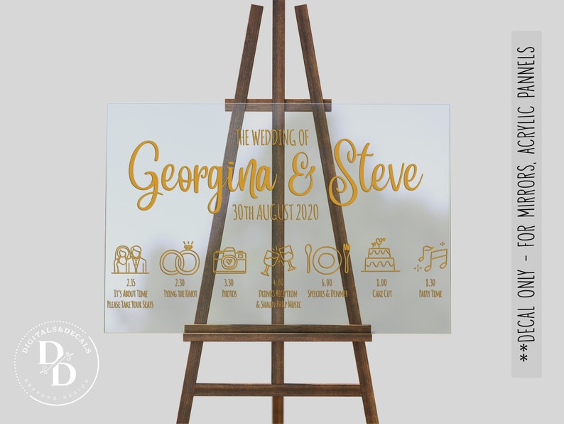 Wedding Timeline Decal Wedding Itinerary Decal Fully - Etsy