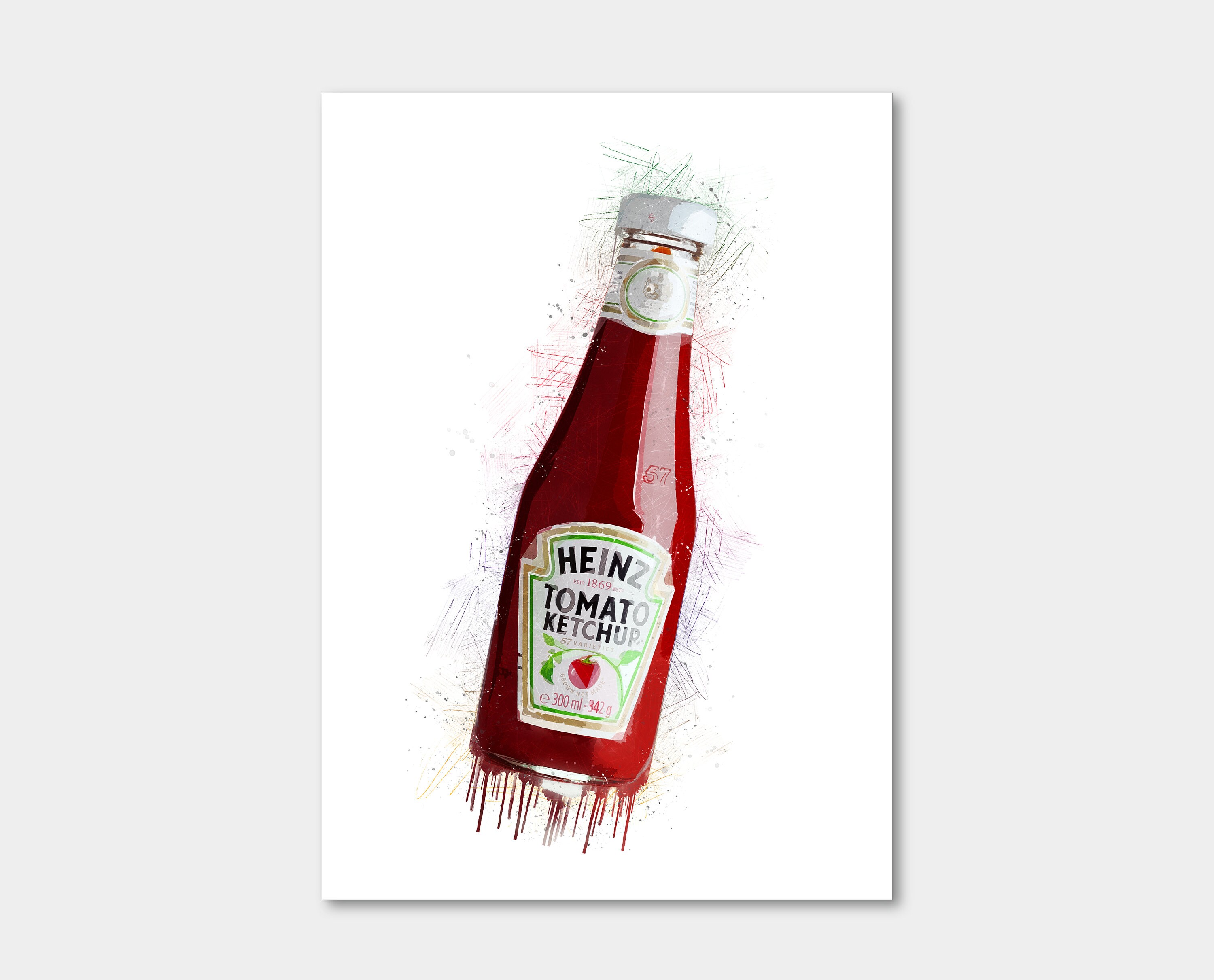 Ketchup Bottle Art Print Ketchup Bottle Poster Ketchup | Etsy UK