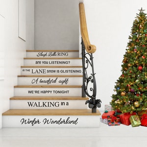 Winter Wonderland Staircase Decal Stickers for Christmas, Festive ...