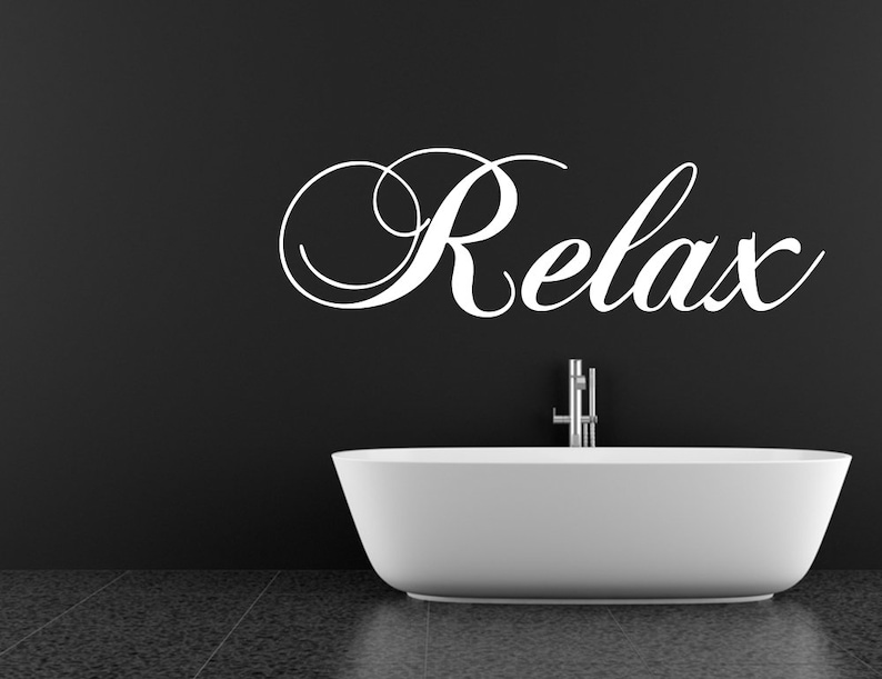 Relax Bathroom Sign Vinyl Wall Decal Perfect as Bathroom - Etsy