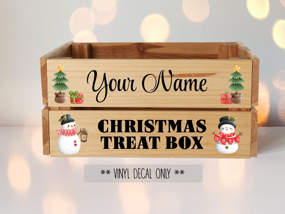 Snowman Themed Crate Vinyl Decal STICKERS, for Christmas Treats, Ikea ...
