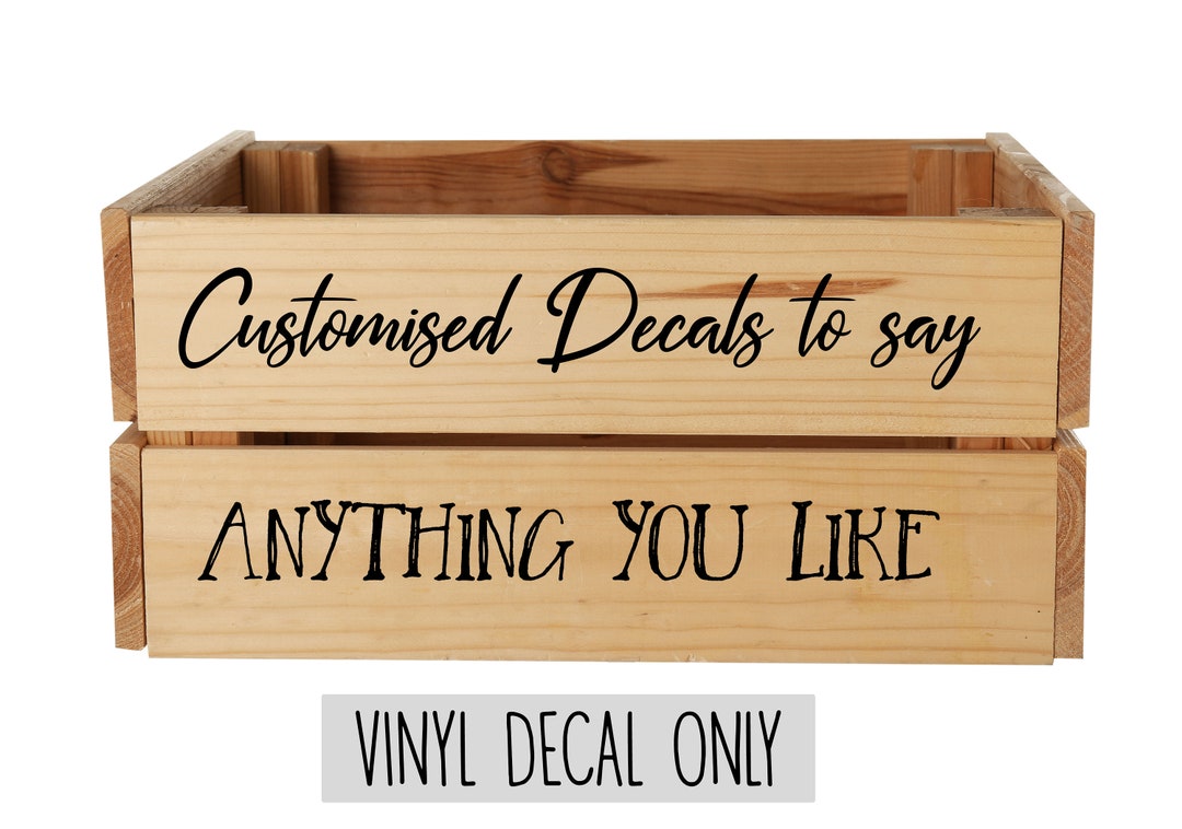 Custom Designed Crate Vinyl Decal Stickers - Perfect for Weddings ...