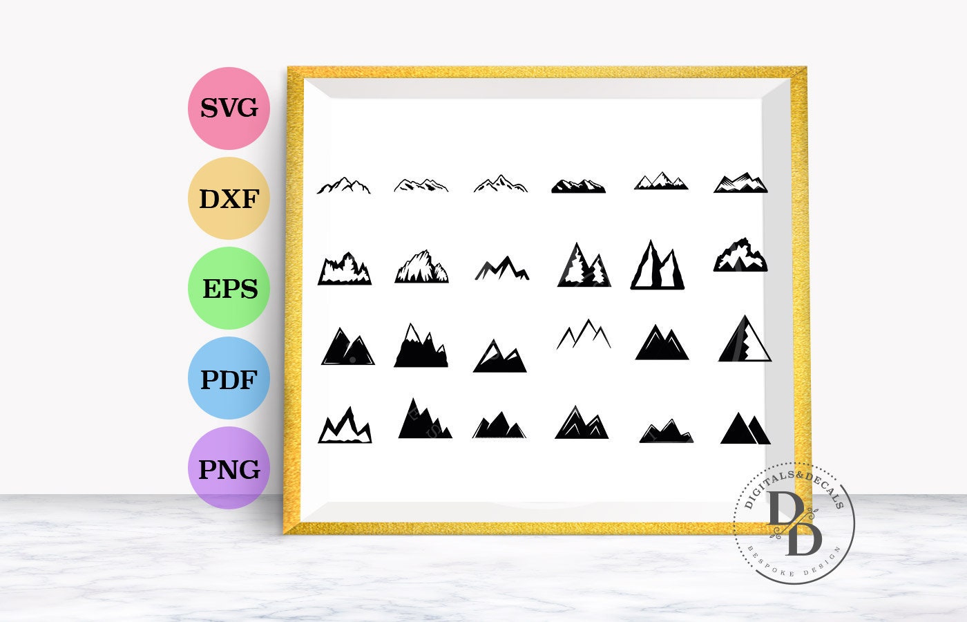 24 Mountain Cut Files Mountains Svg Mountain Cutting Files | Etsy