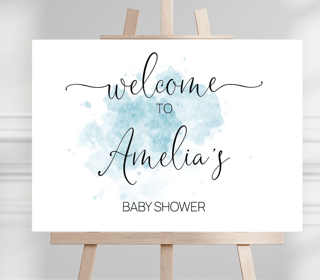 PERSONALISED Blue Splash Party Welcome Sign, Digital or Printed Sizes ...