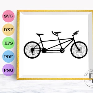 Tandem Bike SVG Silhouette Dxf Cutting Files for Cricut and Silhouette ...