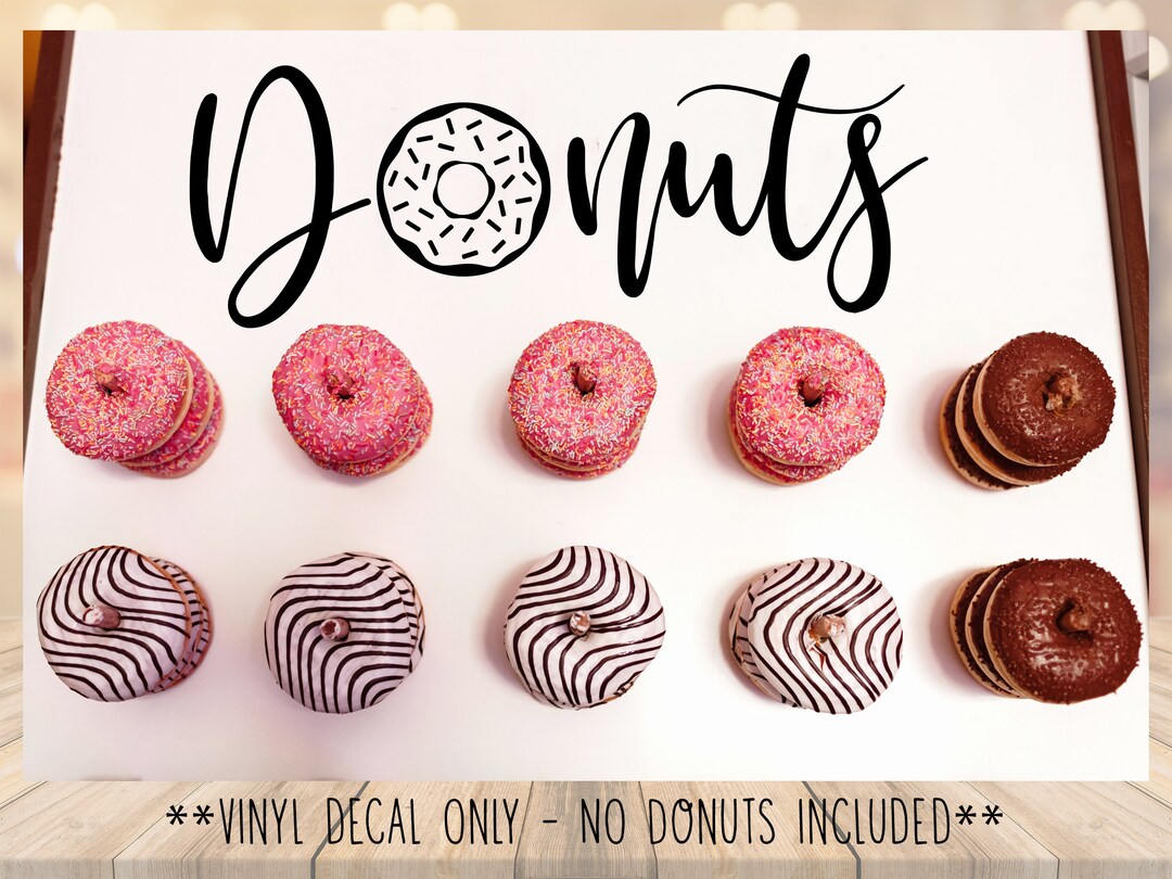 Rustic DONUTS Vinyl Decal for Donut Board, Doughnut Board Vinyl Decal ...