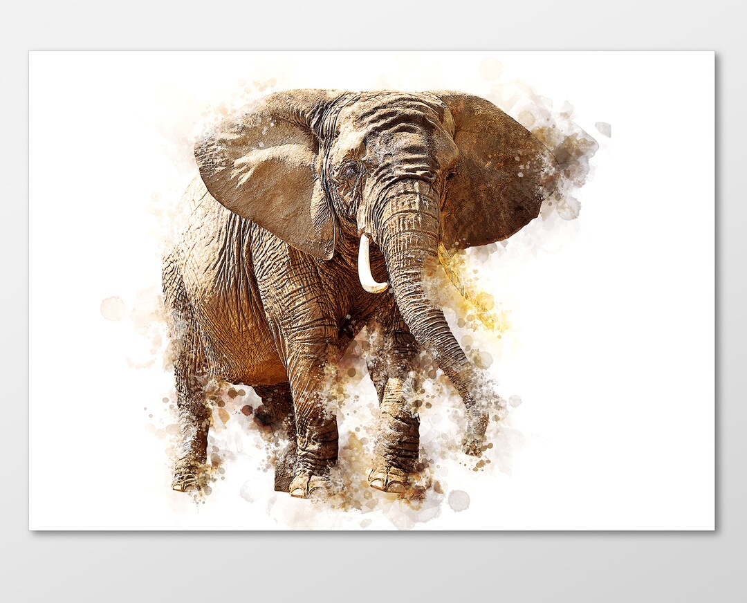 Elephant Art Print, Elephant Animal Art Print, Elephant Wall Poster - Etsy