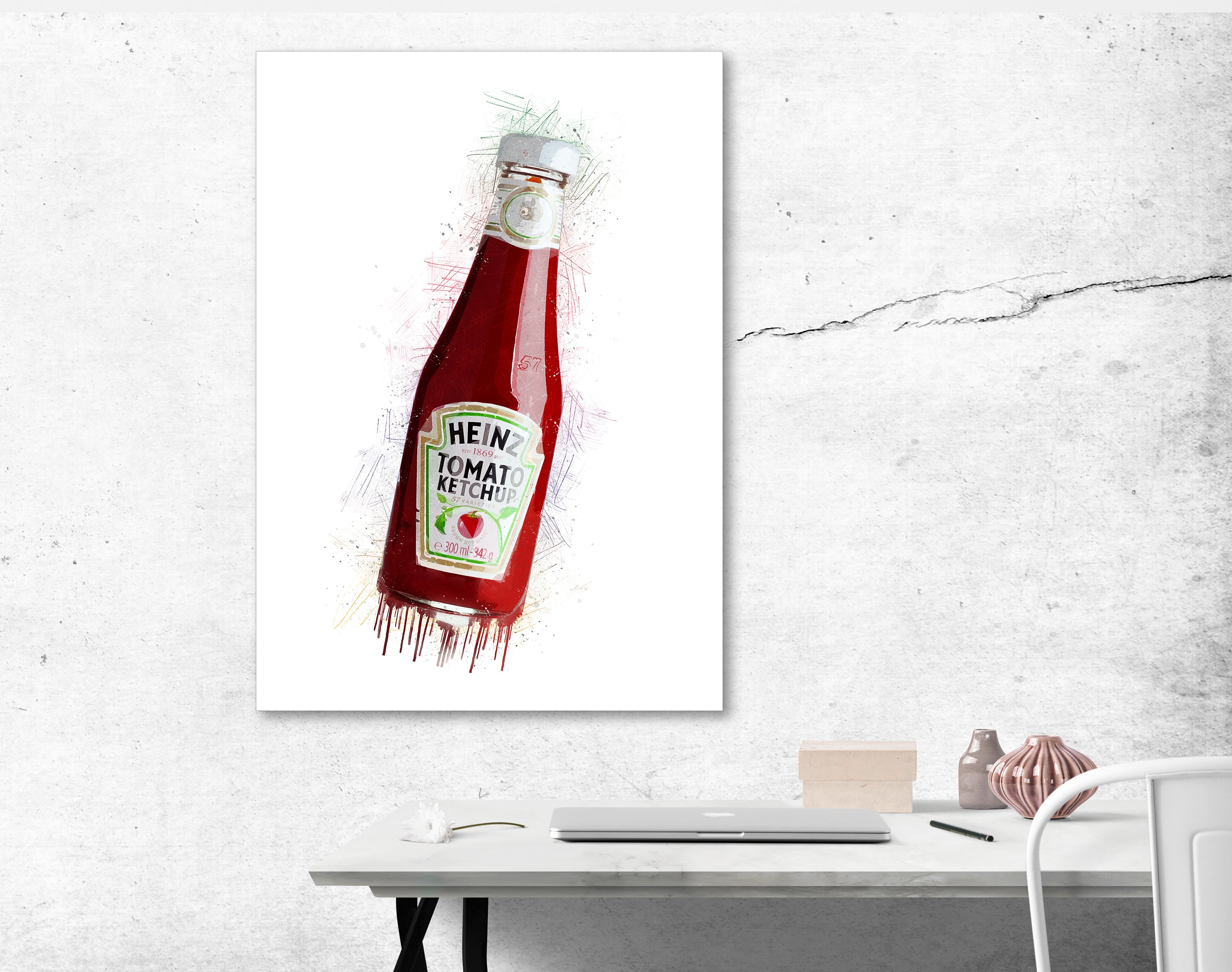 Ketchup Bottle Art Print Ketchup Bottle Poster Ketchup | Etsy UK