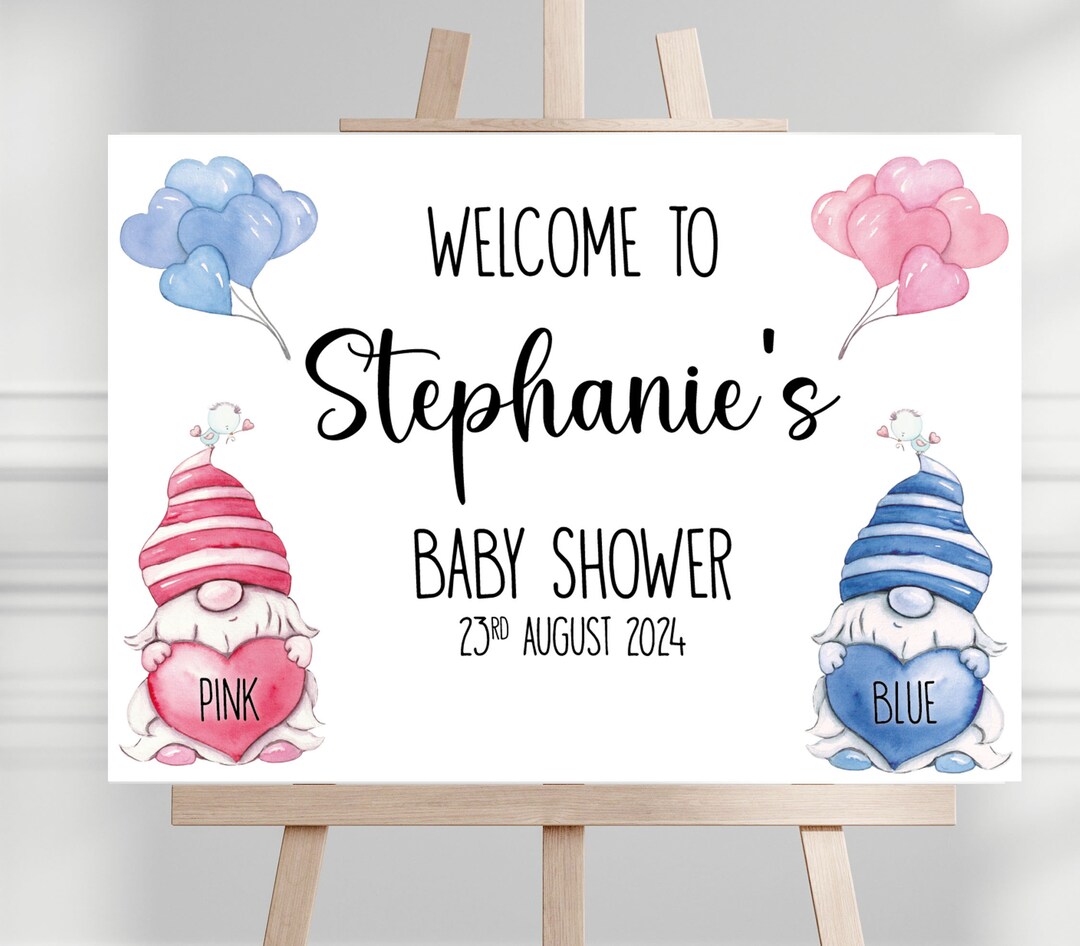 Custom Gnome Baby Shower Welcome Sign, Available as a Digital File or ...