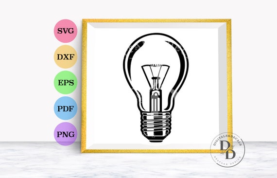Lightbulb Light Bulb Silhouette SVG & Dxf Cutting Files for | Etsy