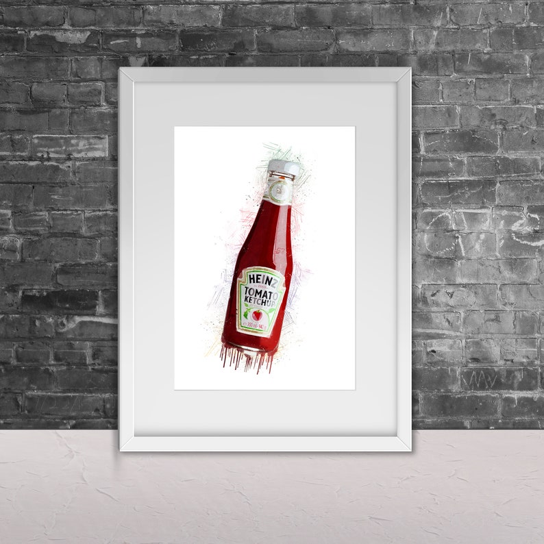 Ketchup Bottle Art Print Ketchup Bottle Poster Ketchup | Etsy UK