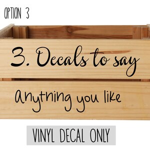 Custom Designed Crate Vinyl Decal Stickers - Perfect for Weddings ...