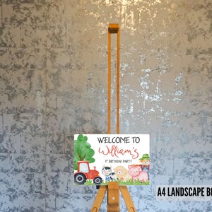 Farm Yard Children's Party Welcome Sign Personalised, Available as a ...