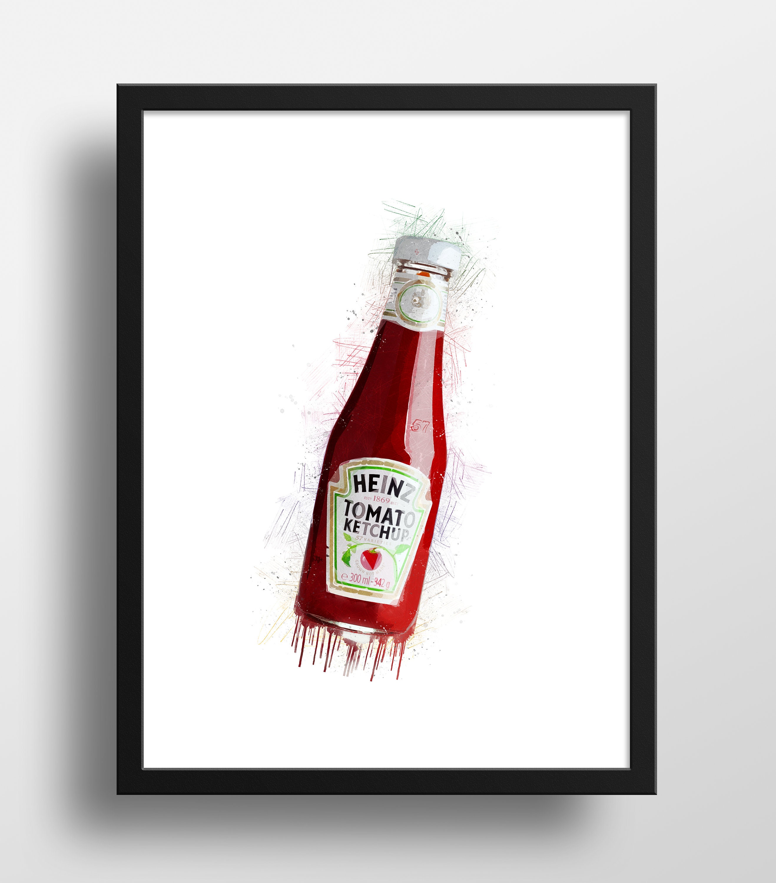 Ketchup Bottle Art Print Ketchup Bottle Poster Ketchup | Etsy UK