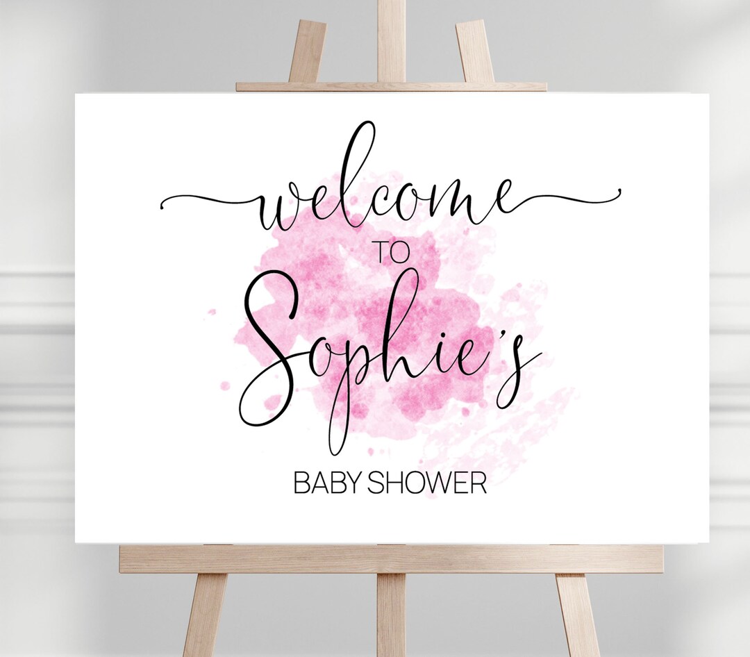 PERSONALISED Pink Splash Party Welcome Sign, Digital or Printed Sizes ...
