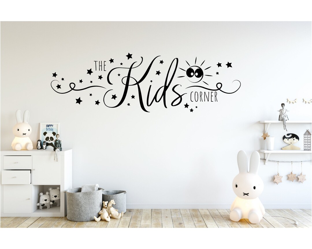 The Kids Corner Wall Sticker, Fun Nursery Wall Decal, Simple Children's ...