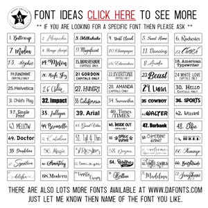 Custom Vinyl Decal With 20+ Colours and 60+ Fonts to Choose From - Etsy