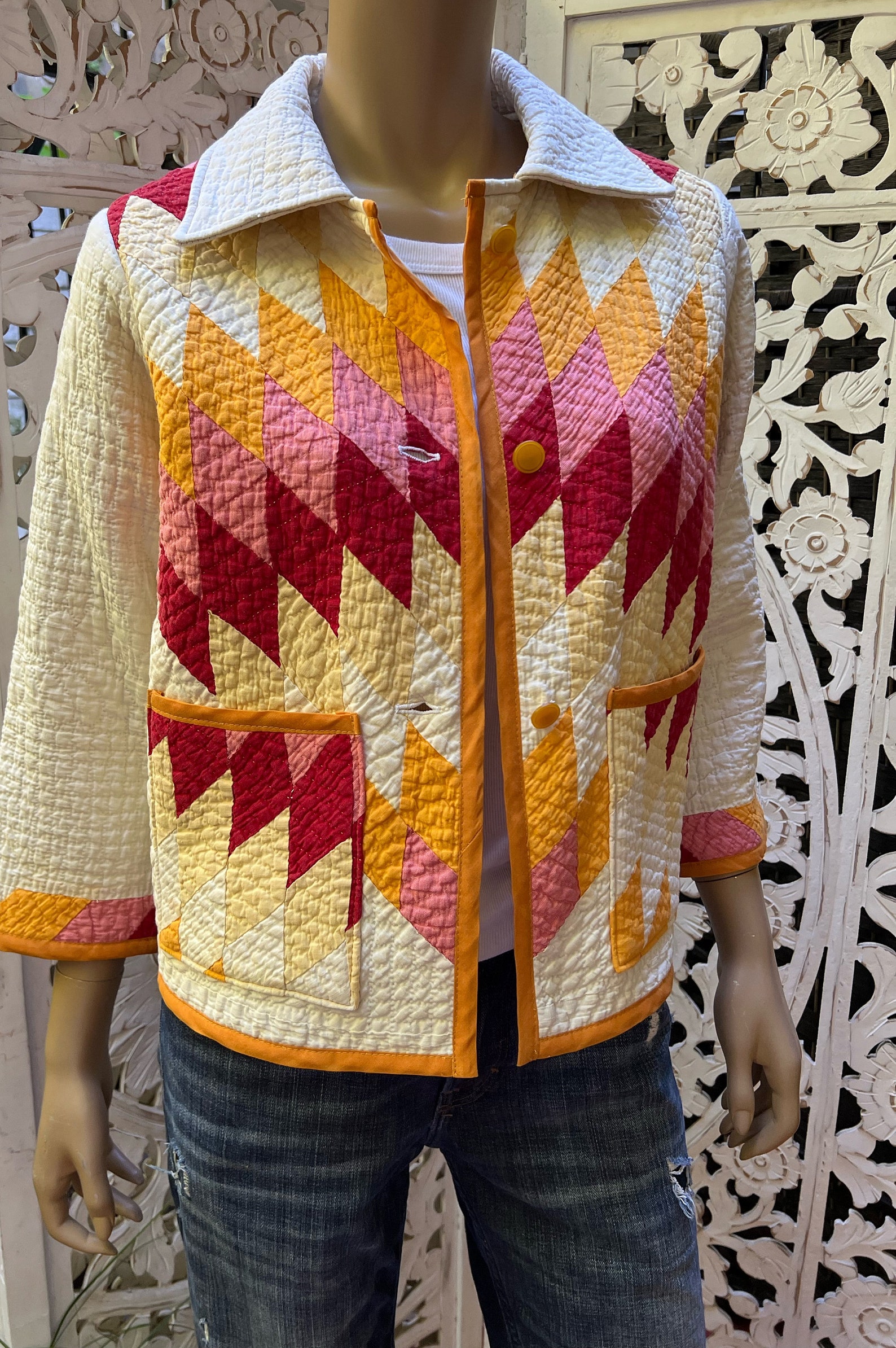 Jacket Made From Repurposed Vintage Quilt Size XS - Etsy