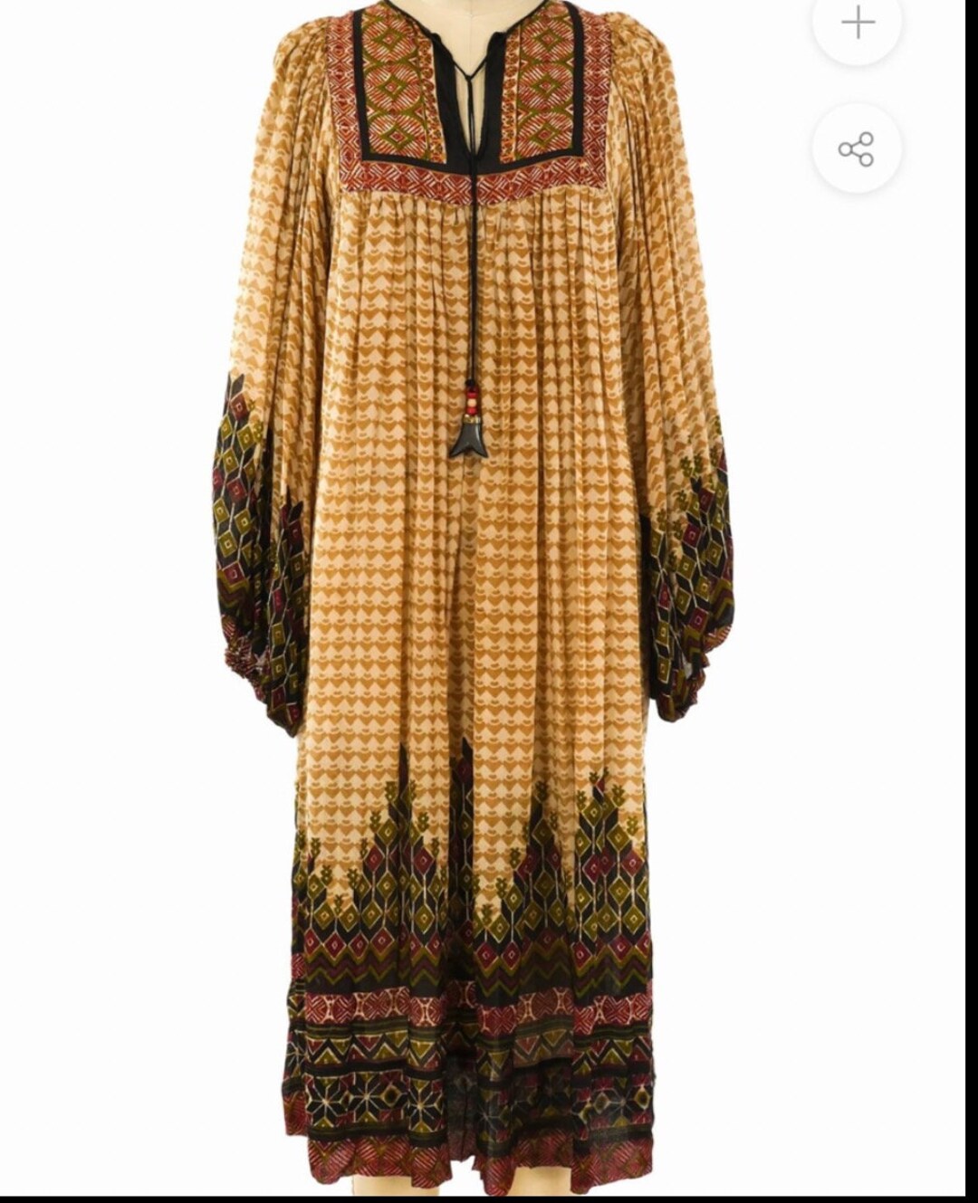 Vintage 70s Ritu Kumar Silk Block Print Dress Size S to M - Etsy