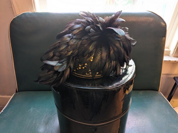 Mr Hi's Classic Raven Feathered Ladies Cap with Gold … - Gem