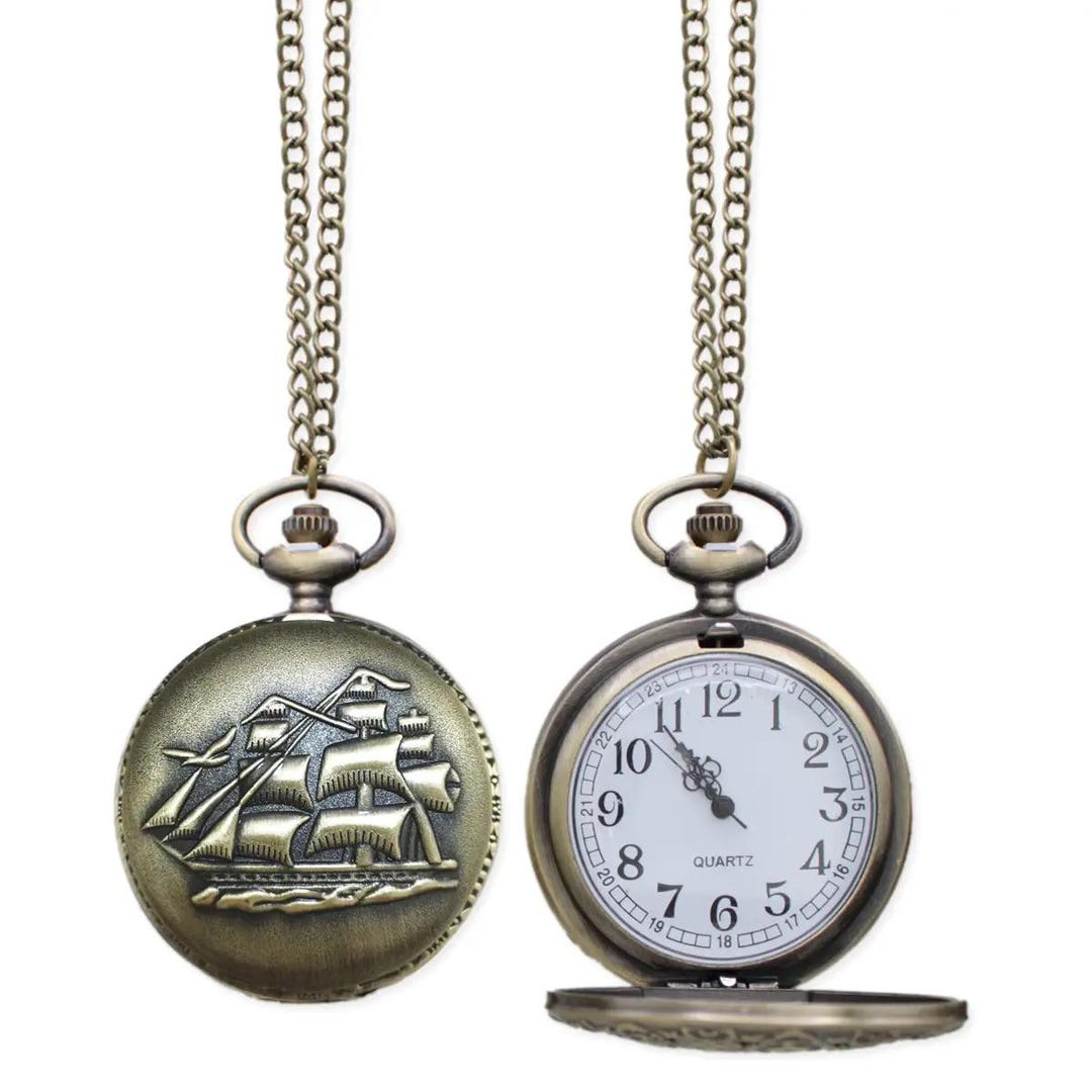 Ancient Mariner Gold Ship Pocket Watch Necklace - Etsy