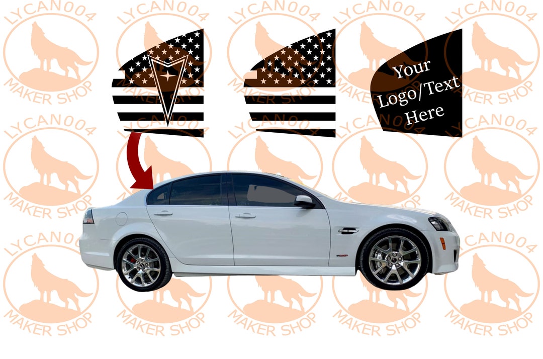 Fits Pontiac G8/chevy SS - Rear Quarter Windows - USA Flag Vinyl Decals ...