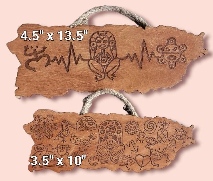 Silueta del mapa de Puerto Rico con decoración de pared de madera con ...