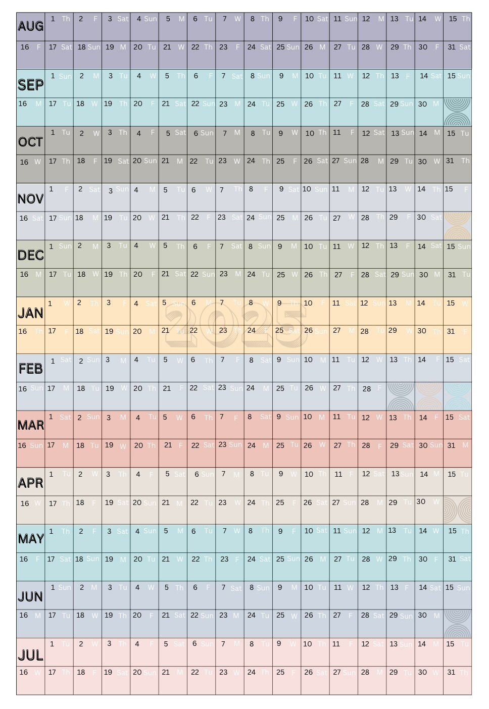 ACADEMIC DIGITAL CALENDAR - Etsy