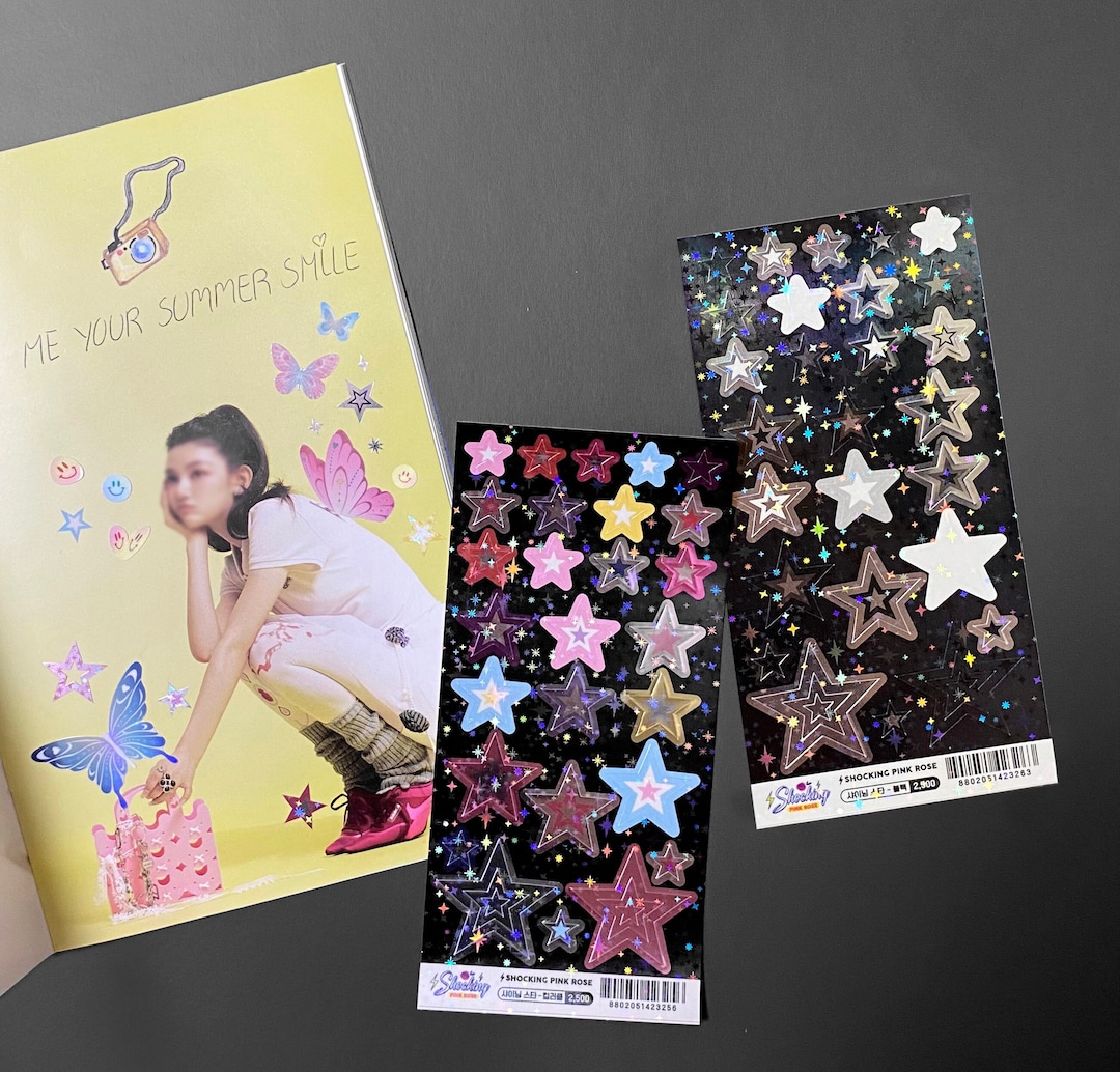 Shining Star Stickers: Y2k Kpop Toploader Deco Journal Scrapbooking - Etsy