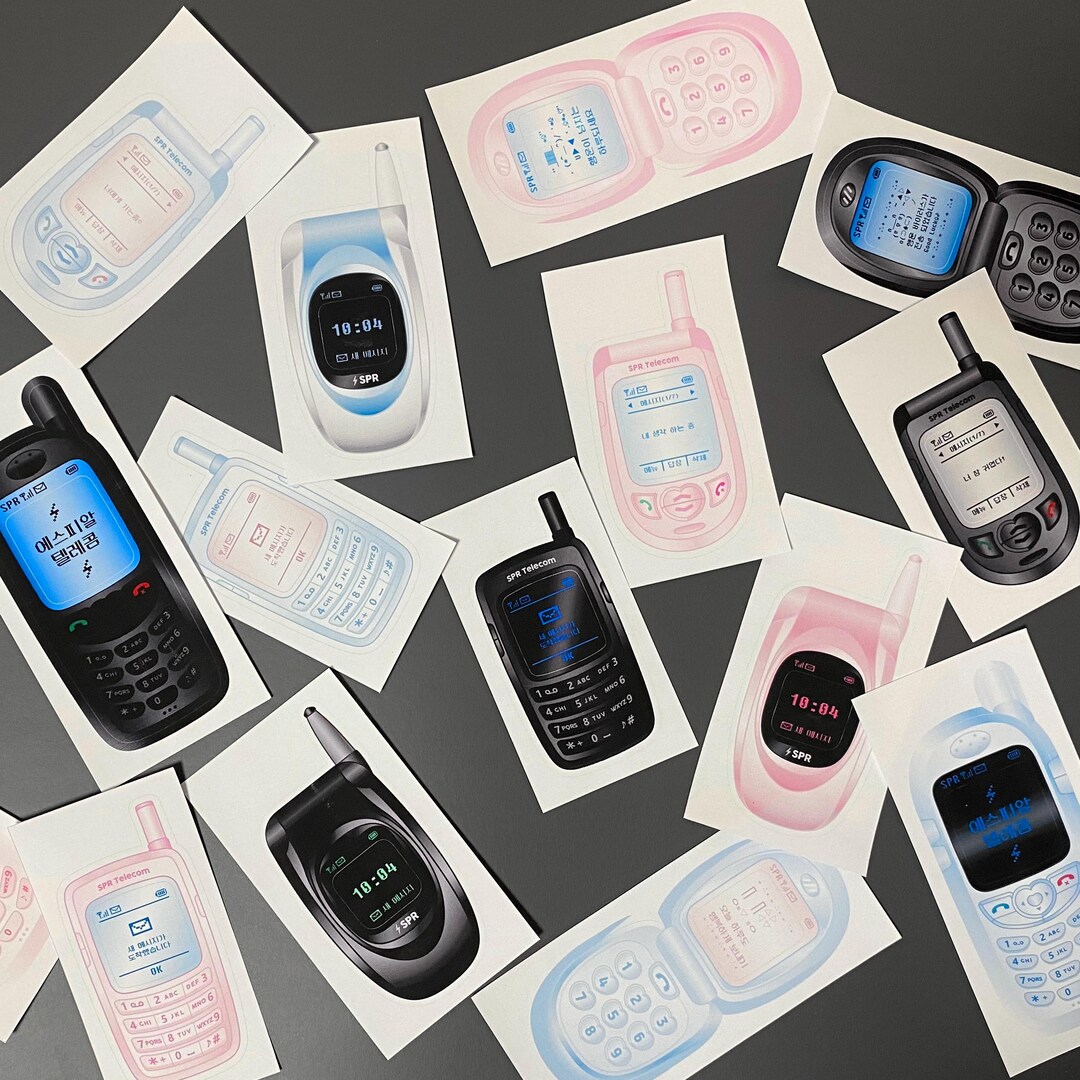 Y2K Mobile Phone Sticker Pack / SPR Telecom / Shocking Pink Rose ...