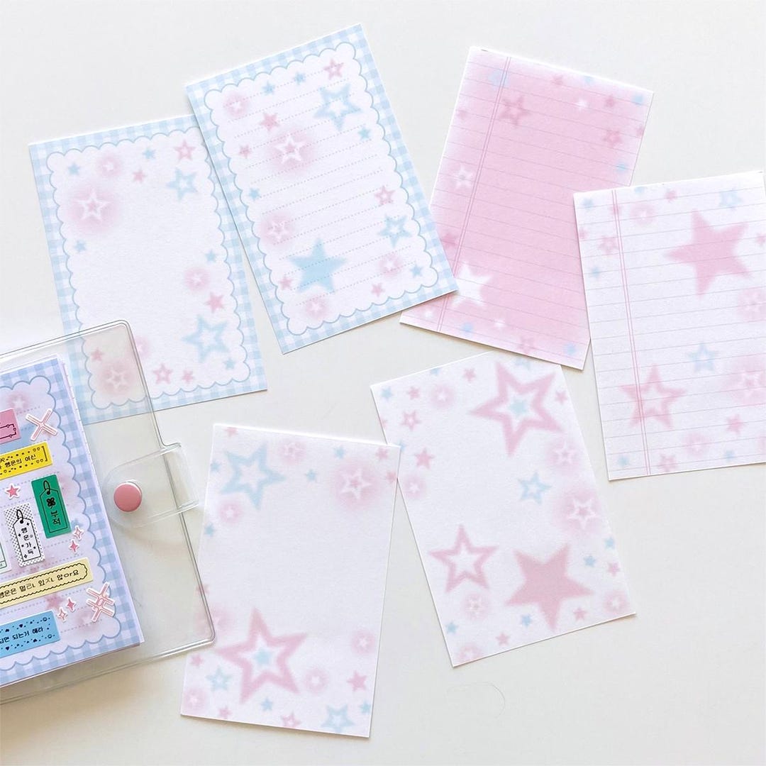 Cute Star Planner Inserts Set – A6 A7, Unpunched, Lined & Patterned - Etsy