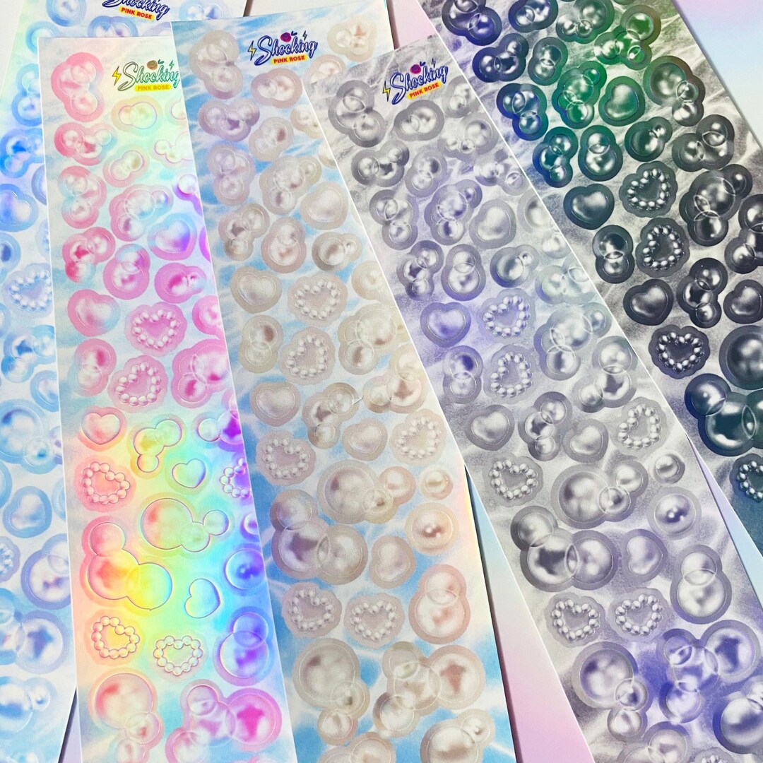 Pearly Water Bubble Sticker | Aurora Iridescent Pearl Heart & Bubble ...