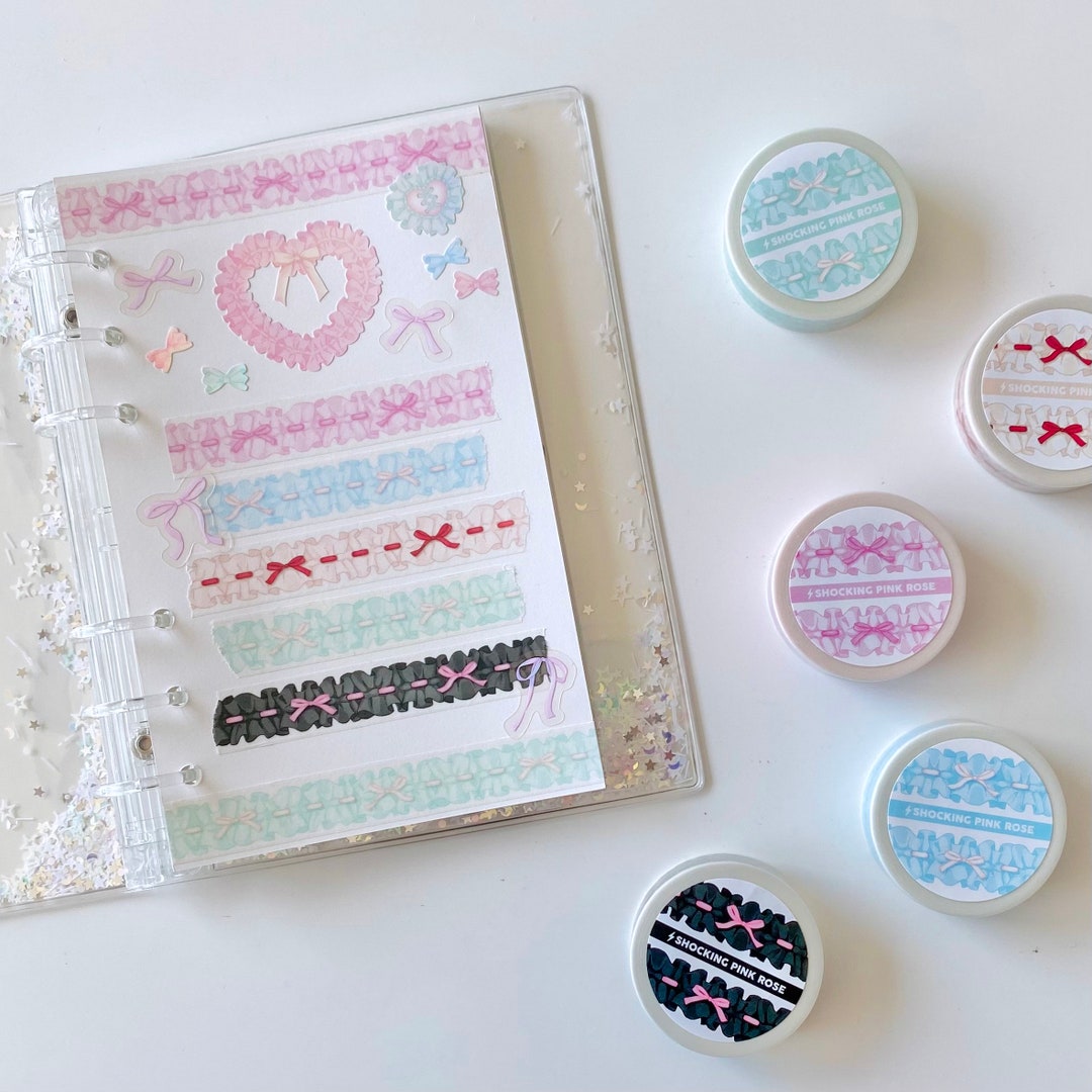 Frill Lace Washi Tape 15mm X 10m / Ribbon Bow Lace · Korean Sticker ...