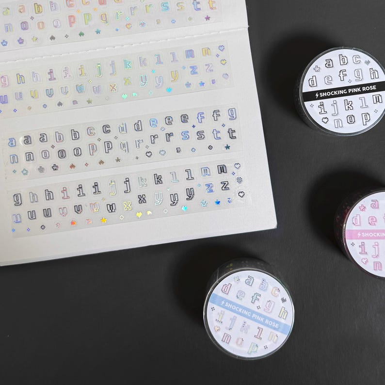 Pixel Pop Alphabet Sticker Roll 25mm X 5m · Kiss Cut Washi Tape ...