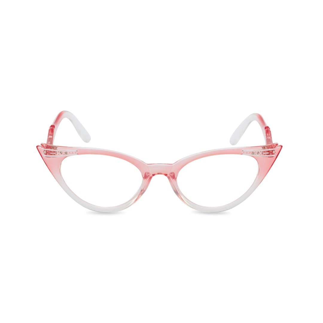 Pink Cat Eye Reading Glasses: 50s Retro Diamante 'betty' - Etsy UK
