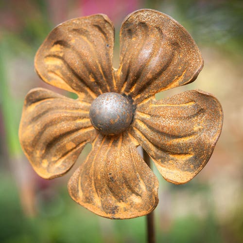 Rusty Vintage Flower Plant Stake | Etsy UK