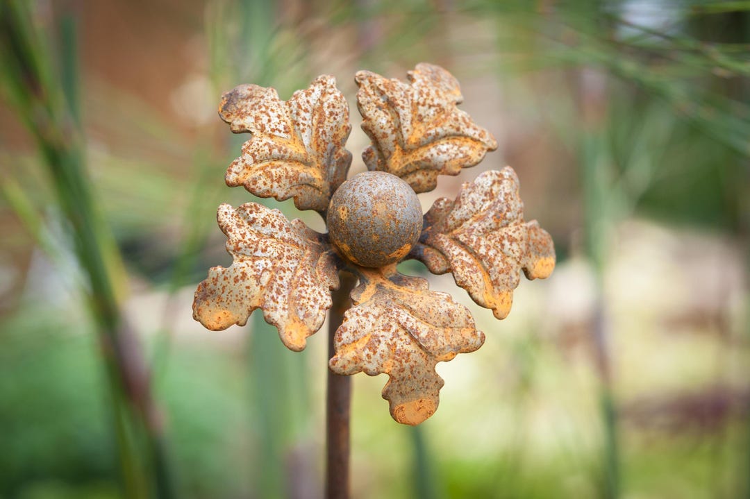 Rusty Vintage Flower Plant Stake - Etsy