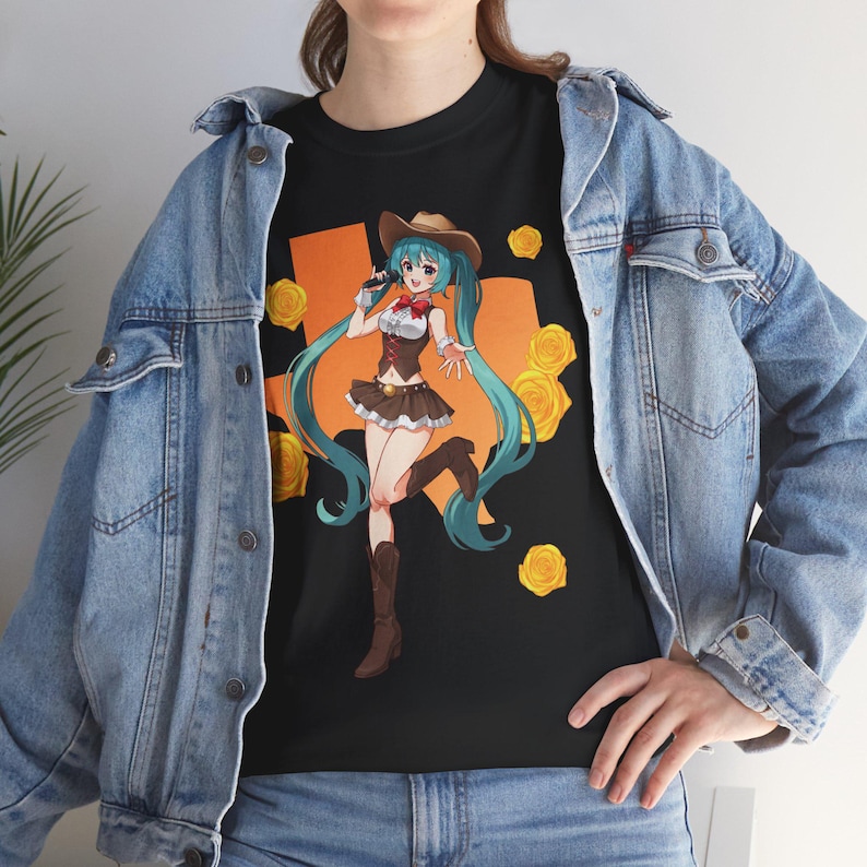 Texas Cowgirl Hatsune Miku T-shirt | Vocaloid Anime Fan Art | Plus Size ...
