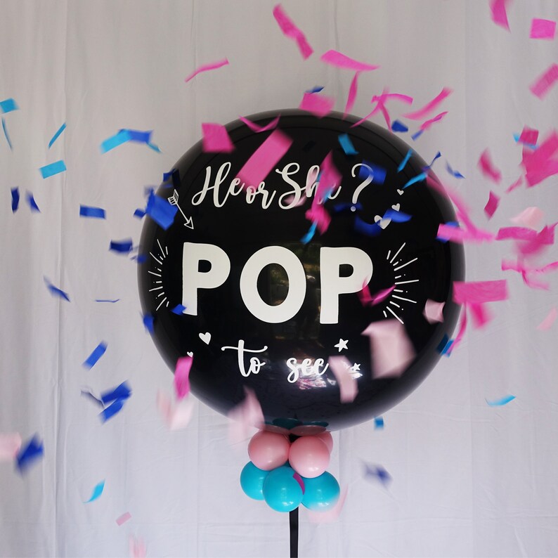 Gender Reveal Balloon He or She POP to See Unique Baby - Etsy