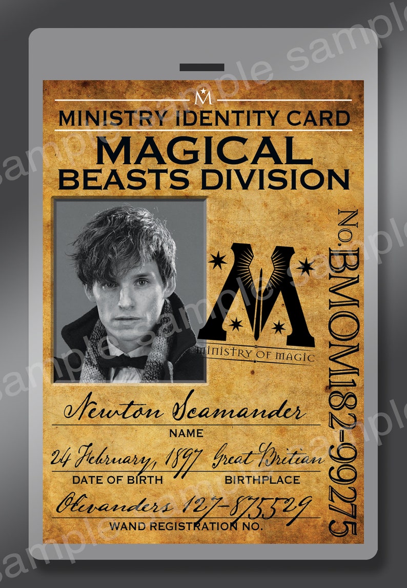 New Harry Potter Ministry of Magic ID Badge for Newt | Etsy