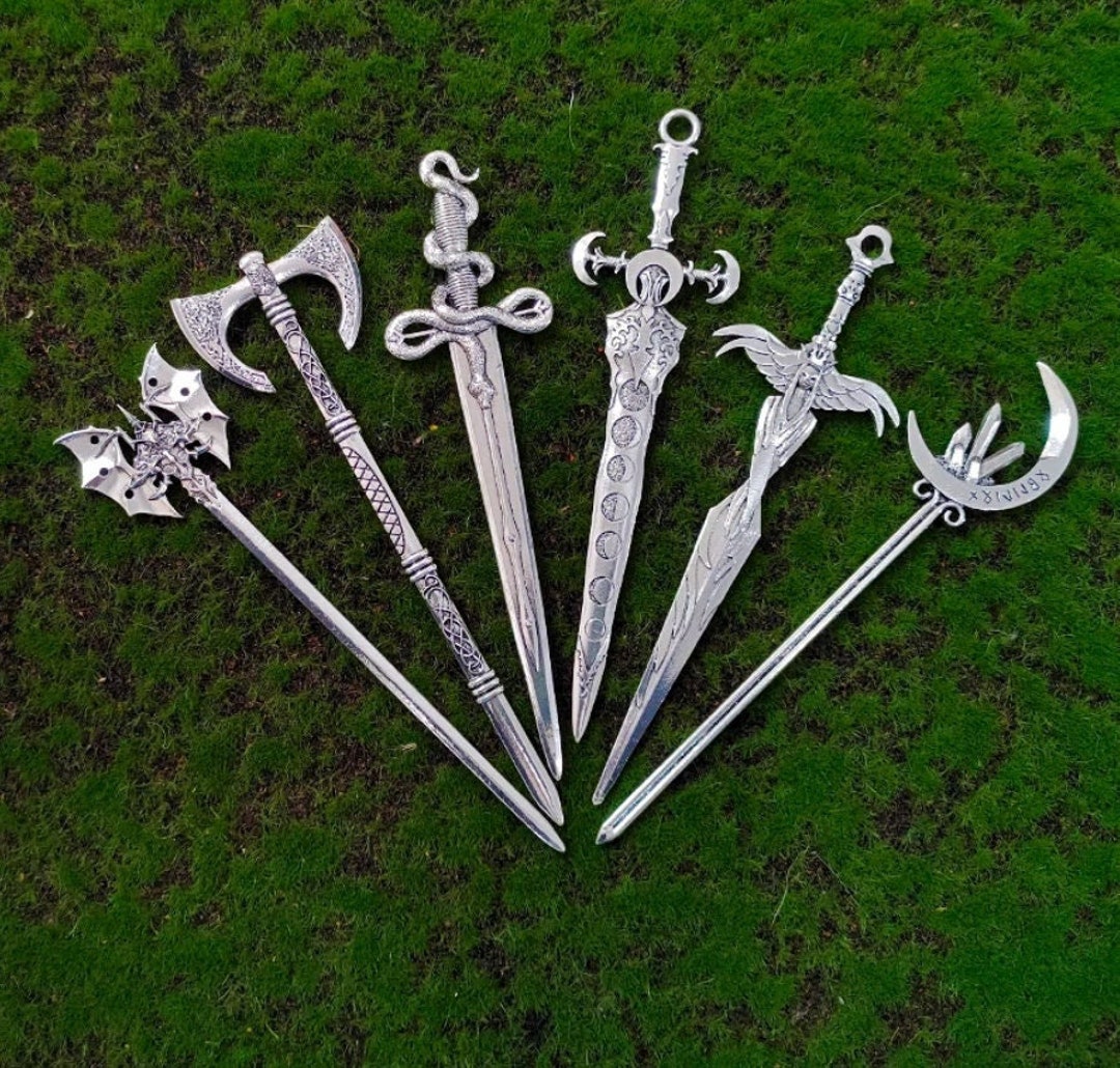 Witch Sword Axe Snake Dagger Arms Cold Weapon Hair Stick - Etsy