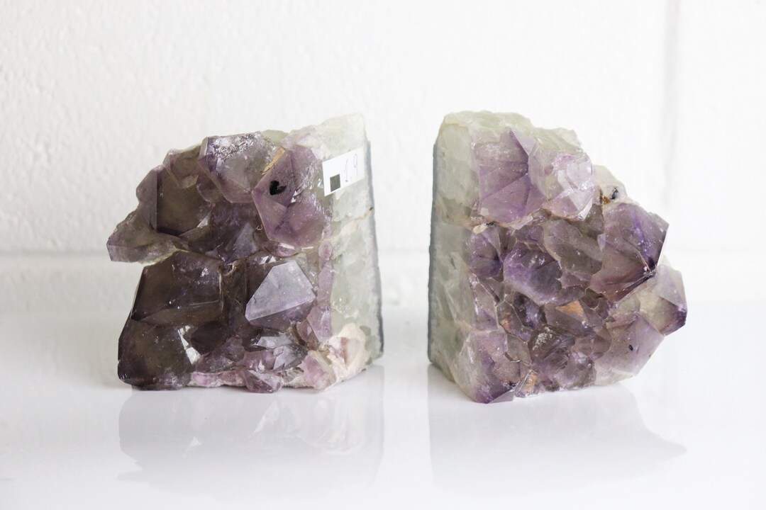AMB4) Amethyst Crystal Bookends - Etsy