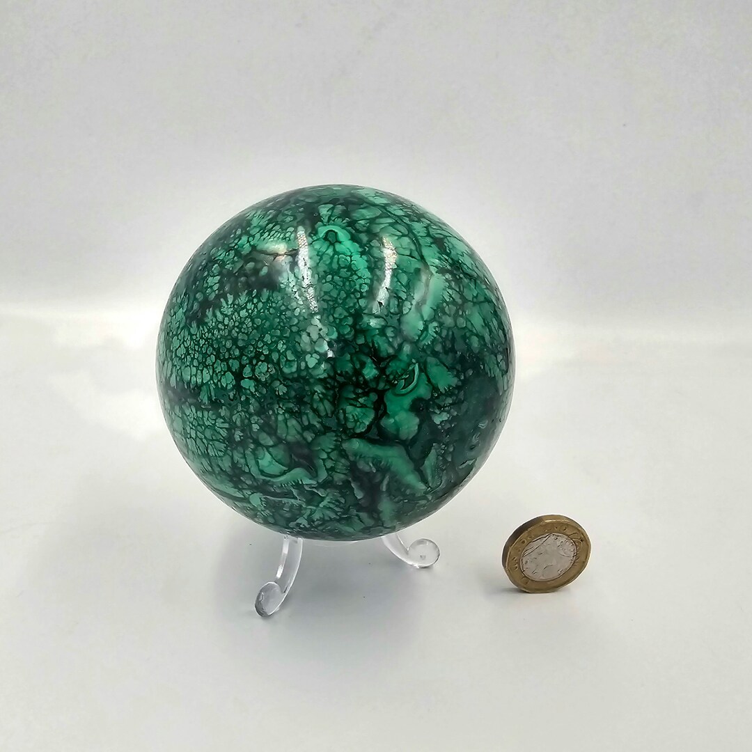 Large Malachite Crystal Sphere 21 - Etsy