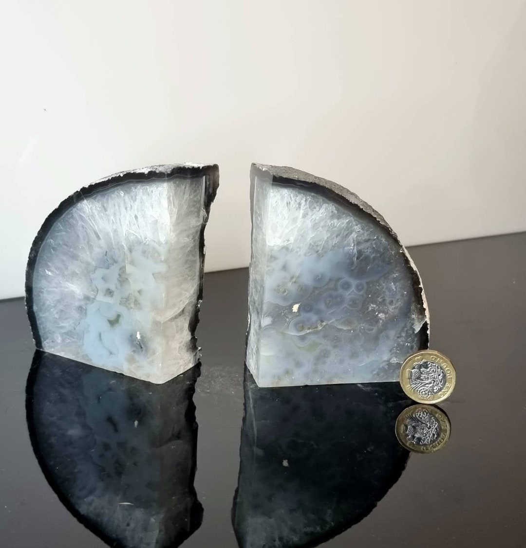 AB25) Agate Quartz Crystal Bookends Natural Small - Etsy
