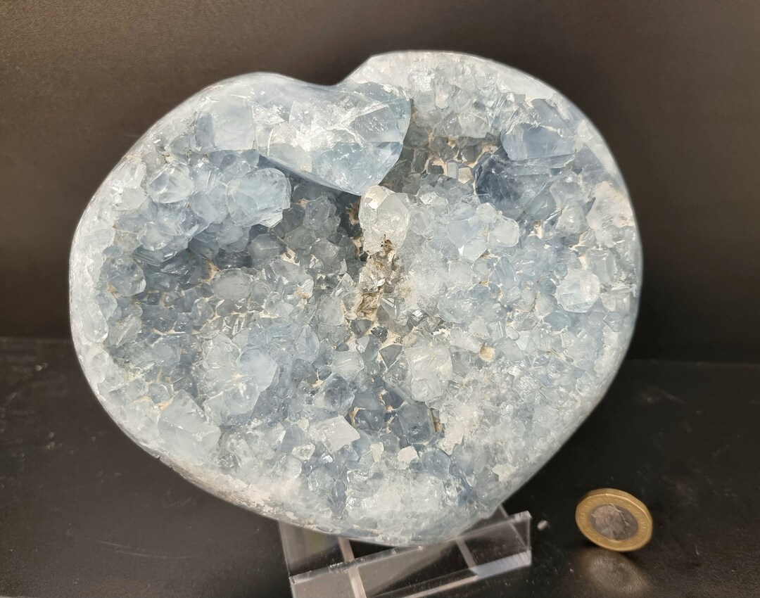9) Extra Large Celestite Crystal Heart Double Face - Etsy