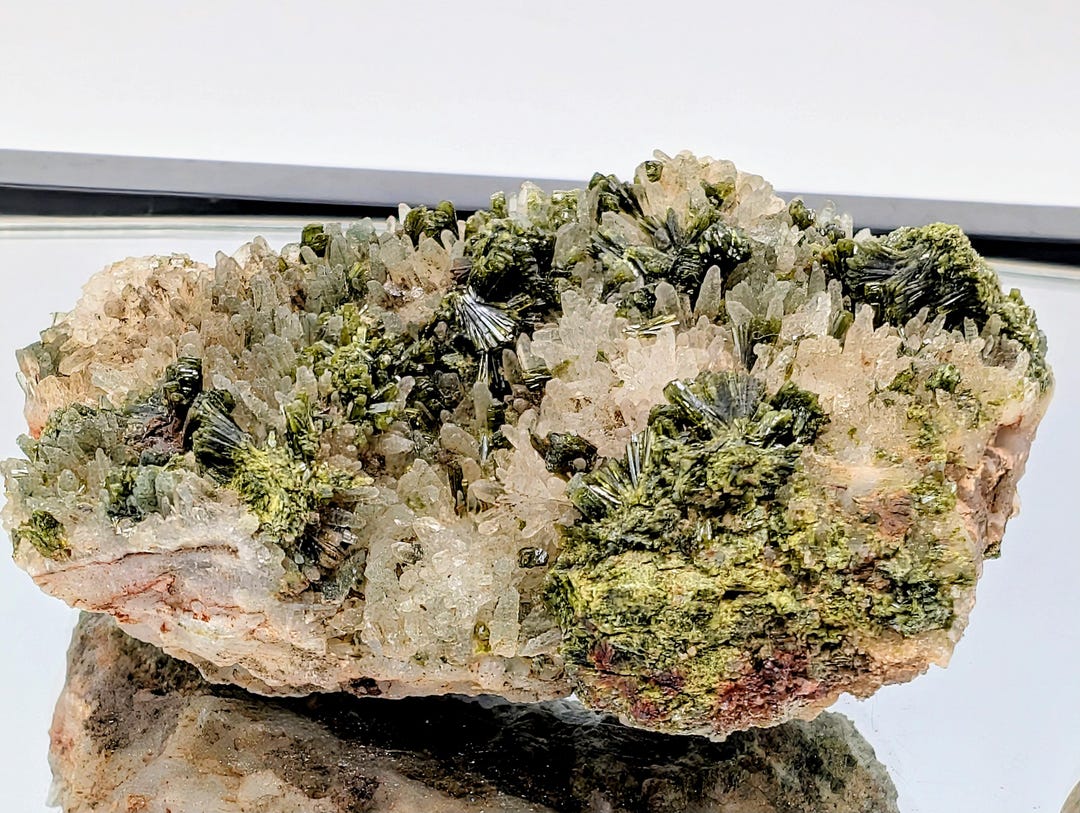 Forest Epidote on Quartz Crystal Fine Mineral (#12) - Etsy