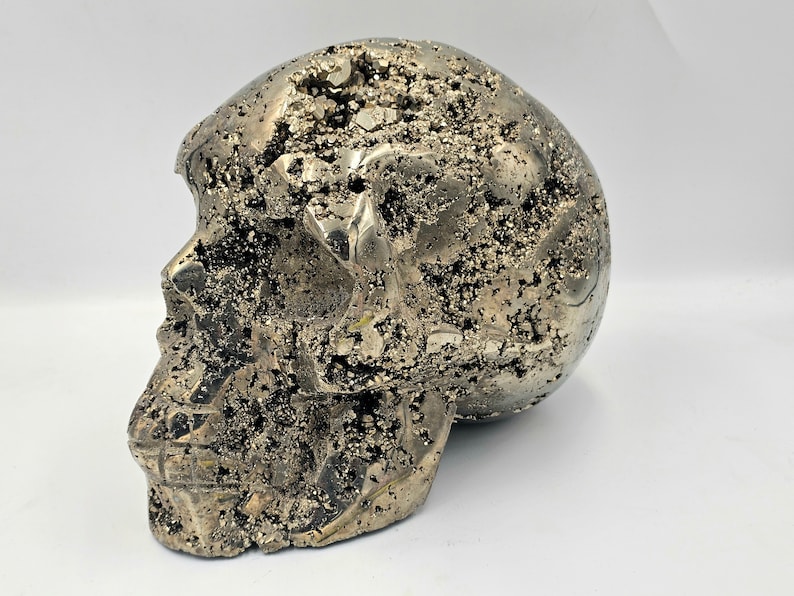 Large Pyrite Crystal Skull, Fool’s Gold, Gothic Decor, Collector ...