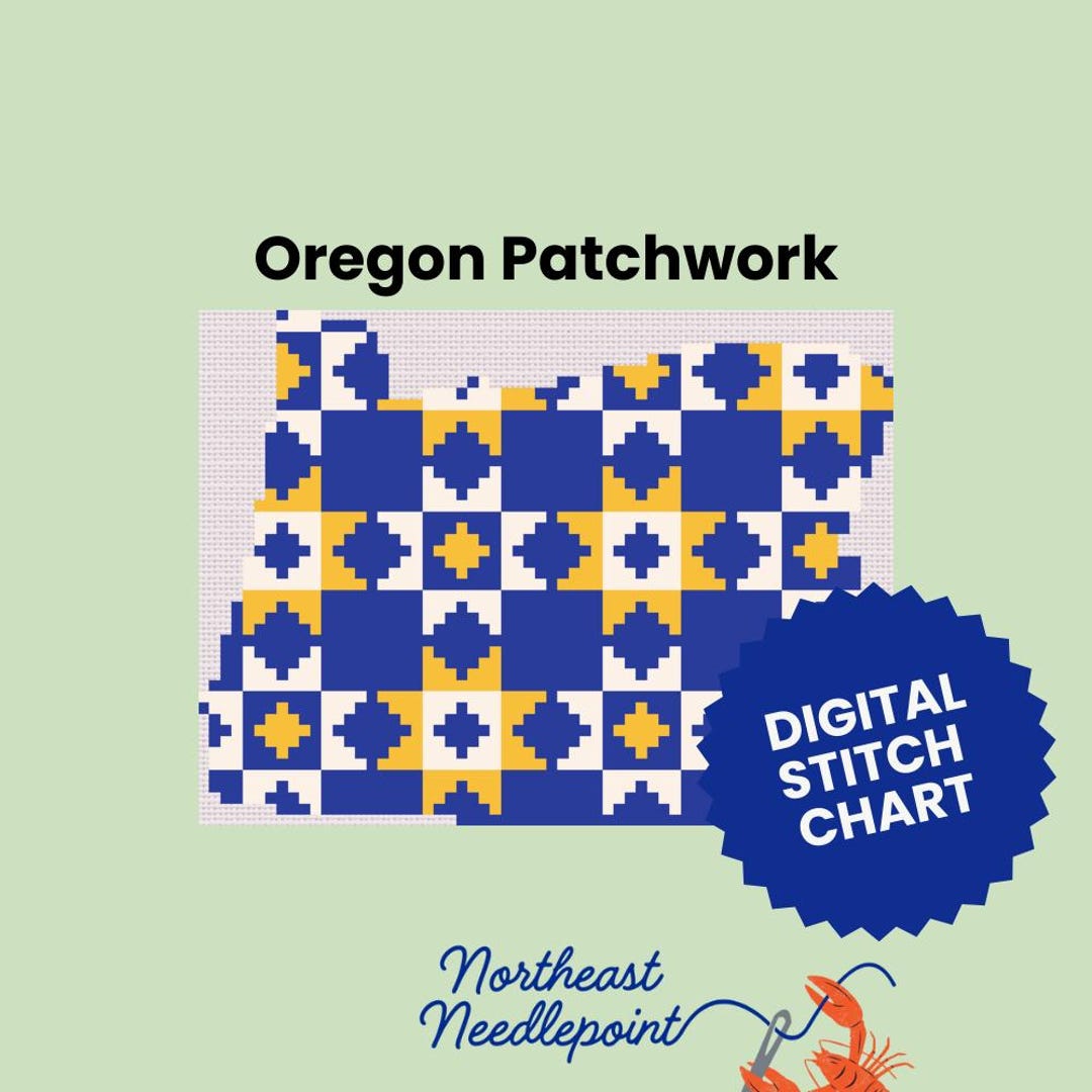Oregon State Patchwork Quilt - Digital Needlepoint/cross Stitch Chart ...