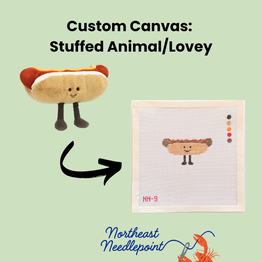 Custom Stuffed Animal/lovey 18-mesh Needlepoint Canvas - Etsy